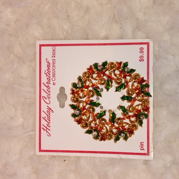 Holiday | New Christopher Radko Holiday Wreath Pin | Poshmark